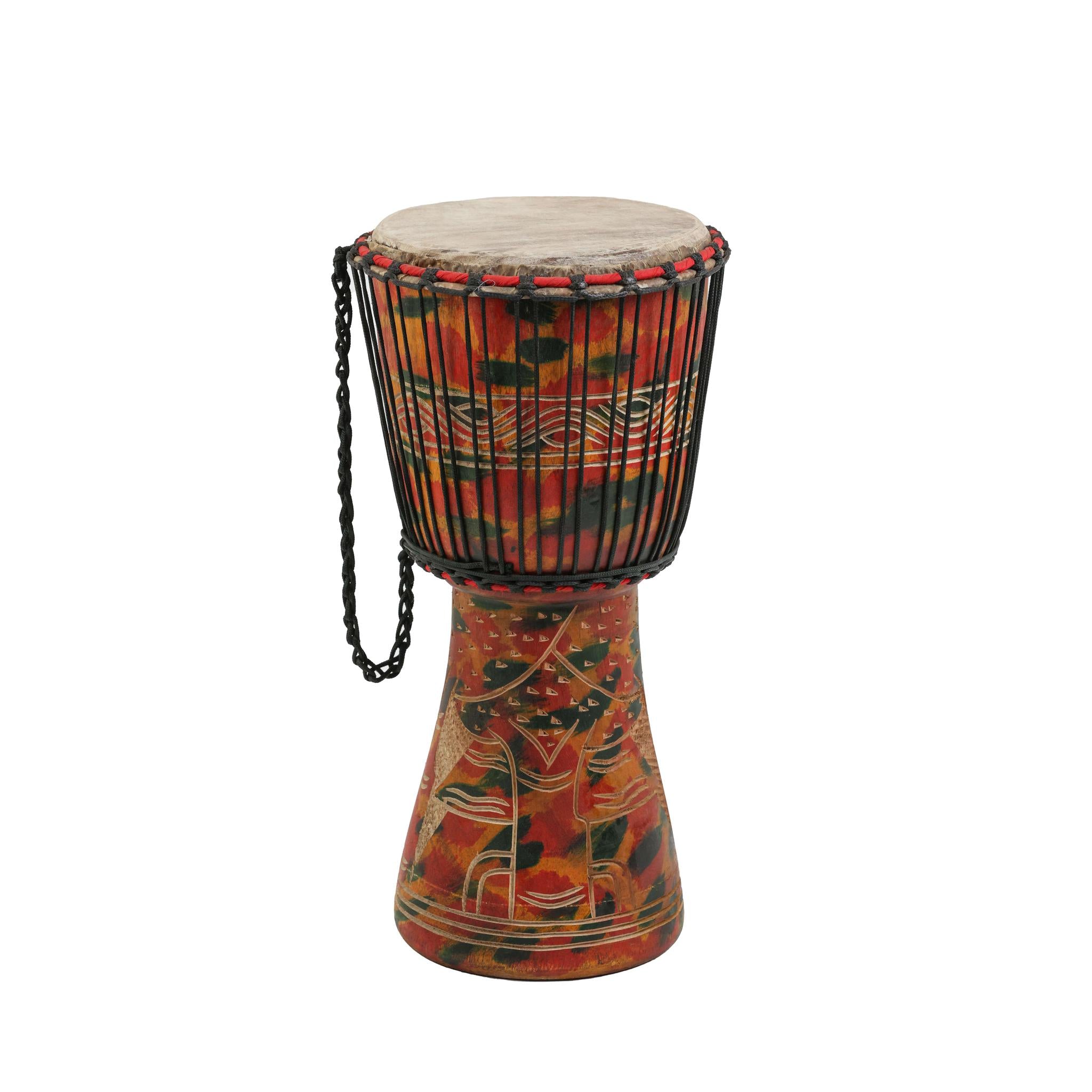 Camo Wood Carving- Djembe Drum - Medium