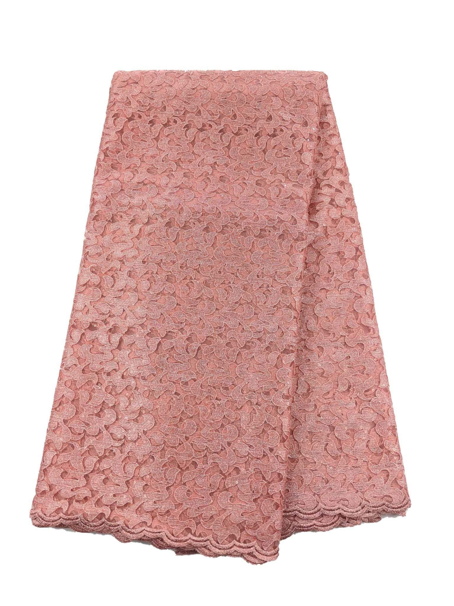 Peach French Net Lace